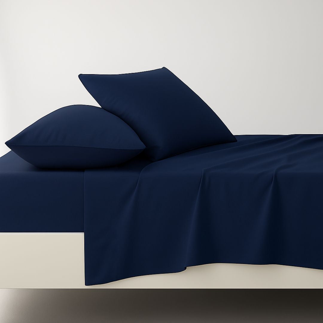 Midnight Blue Flat Sheet – Tulips UAE